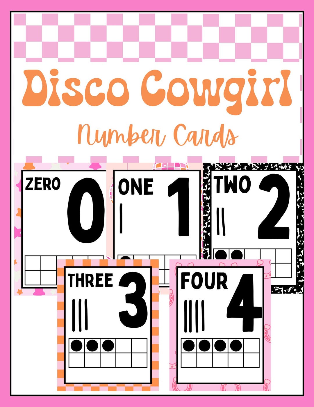 Disco Cowgirl-number Cards - Etsy