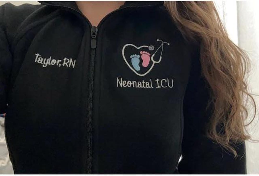 Personalized Heart Stethoscope Jacket. Infant Feet, Pediatrics RN, BSN ...