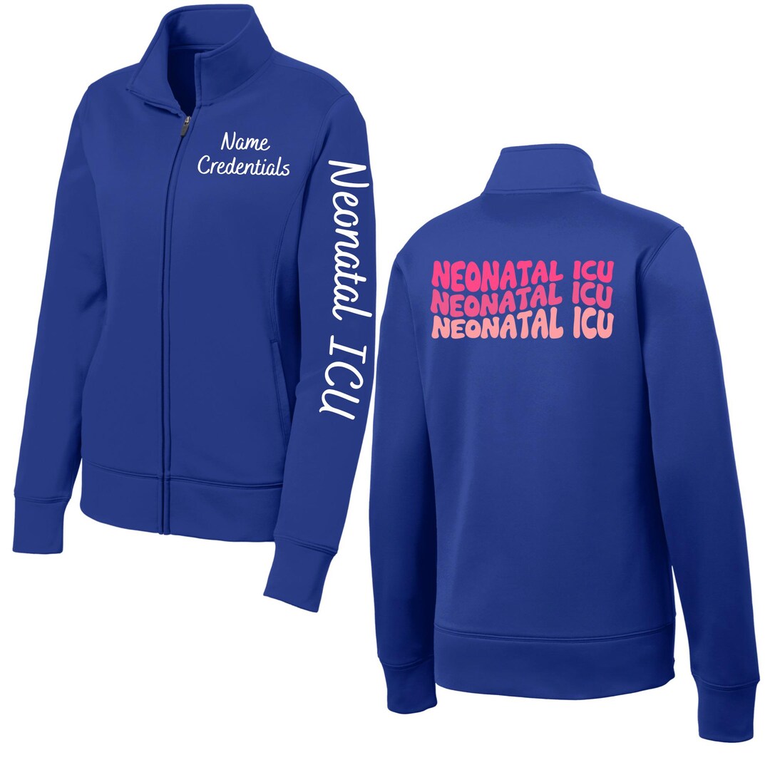 Personalized Neonatal ICU Fleece Jacket, Retro Wavy Design - Etsy