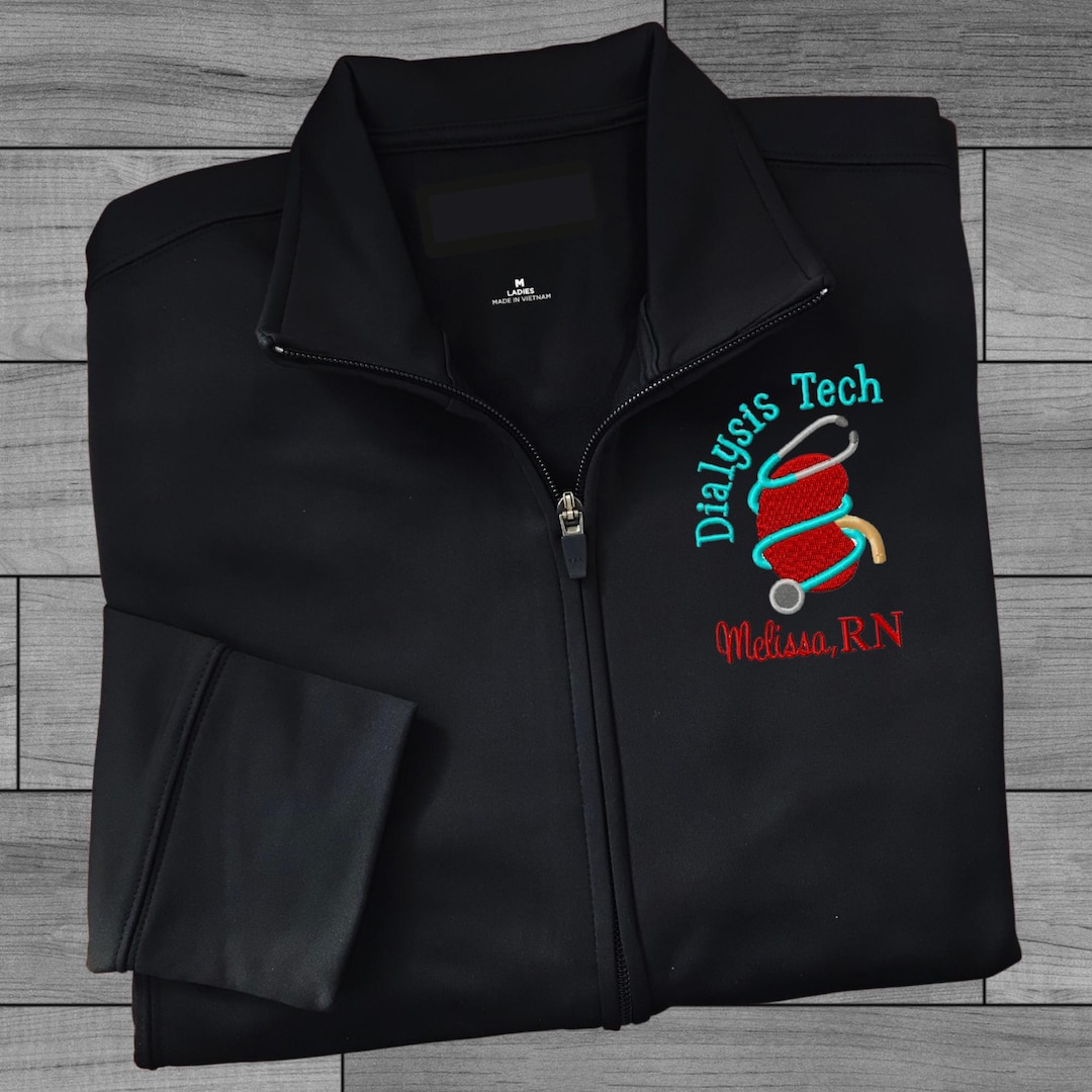 Personalized Dialysis Tech Fleece Jacket, Embroidered Nurse Gift - Etsy