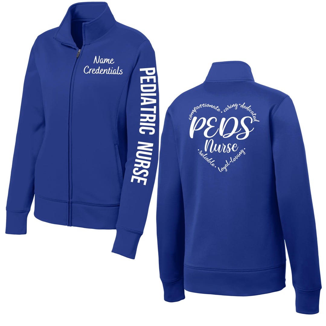 Personalized PEDS Nurse Fleece Jacket, RN Jacket - Etsy