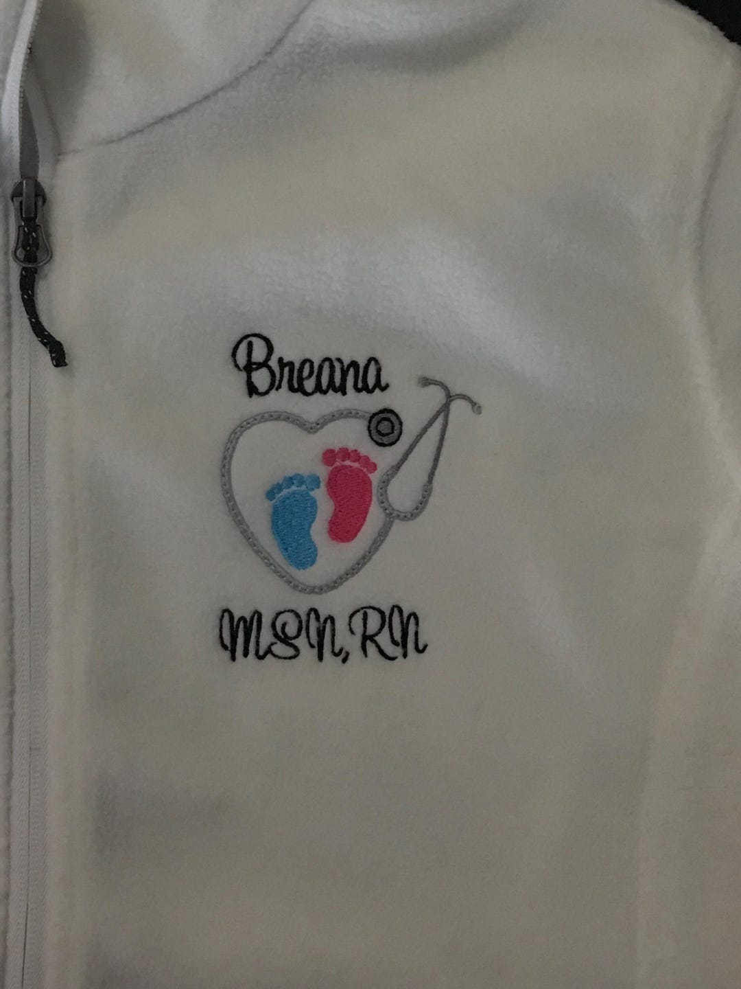 Personalized Heart Stethoscope Jacket. Infant Feet, Pediatrics RN, BSN ...