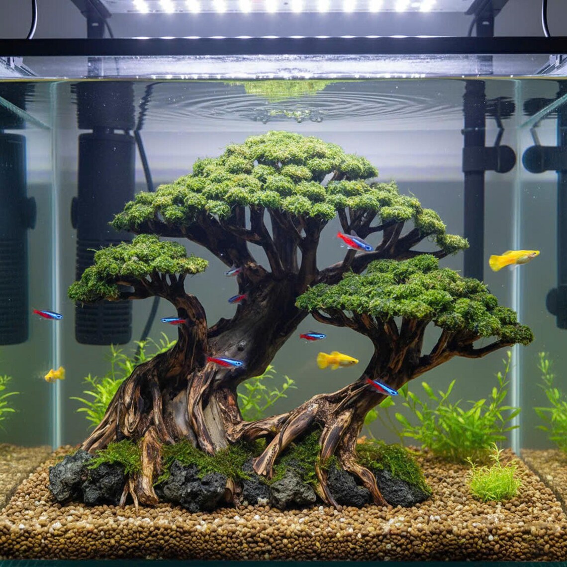 Driftwood Aquarium Bonsai Tree for Fish Tank, Shrimp Aquarium ...