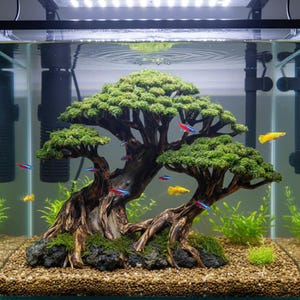 Driftwood Aquarium Bonsai Tree for Fish Tank, Shrimp Aquarium ...