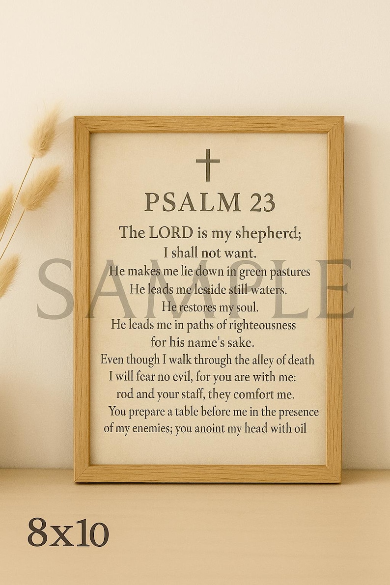 Psalm 23 Printable Wall Art | Christian Scripture Poster | Digital ...