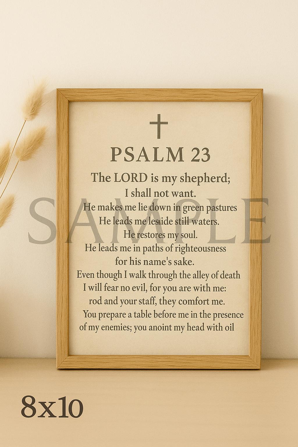 Psalm 23 Printable Wall Art | Christian Scripture Poster | Digital ...