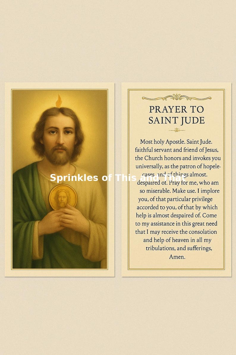 St. Jude Prayer Card – Catholic Printable – Patron Saint of Hopeless ...