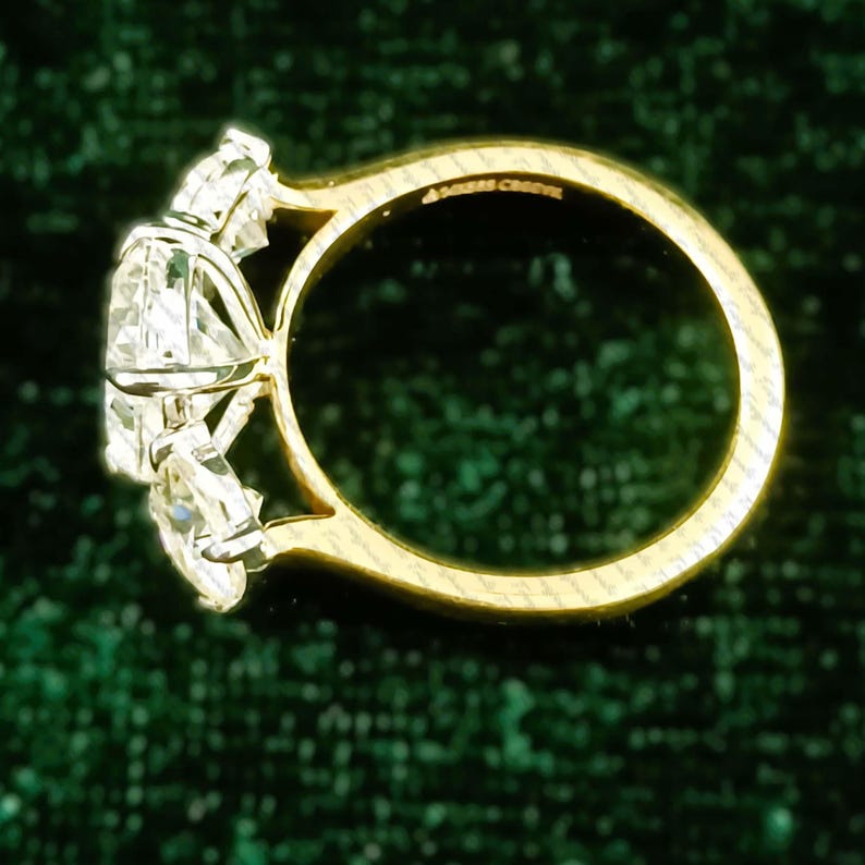 2.5ct Elongated Cushion Forever One Moissanite Ring,three Stone ...