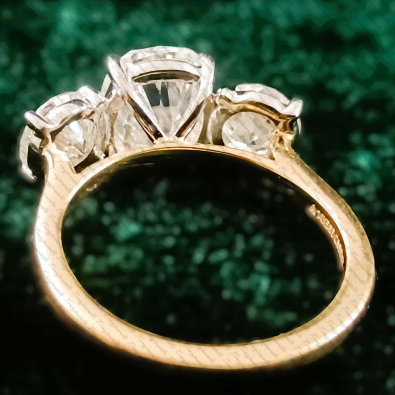 2.5ct Elongated Cushion Forever One Moissanite Ring,three Stone ...