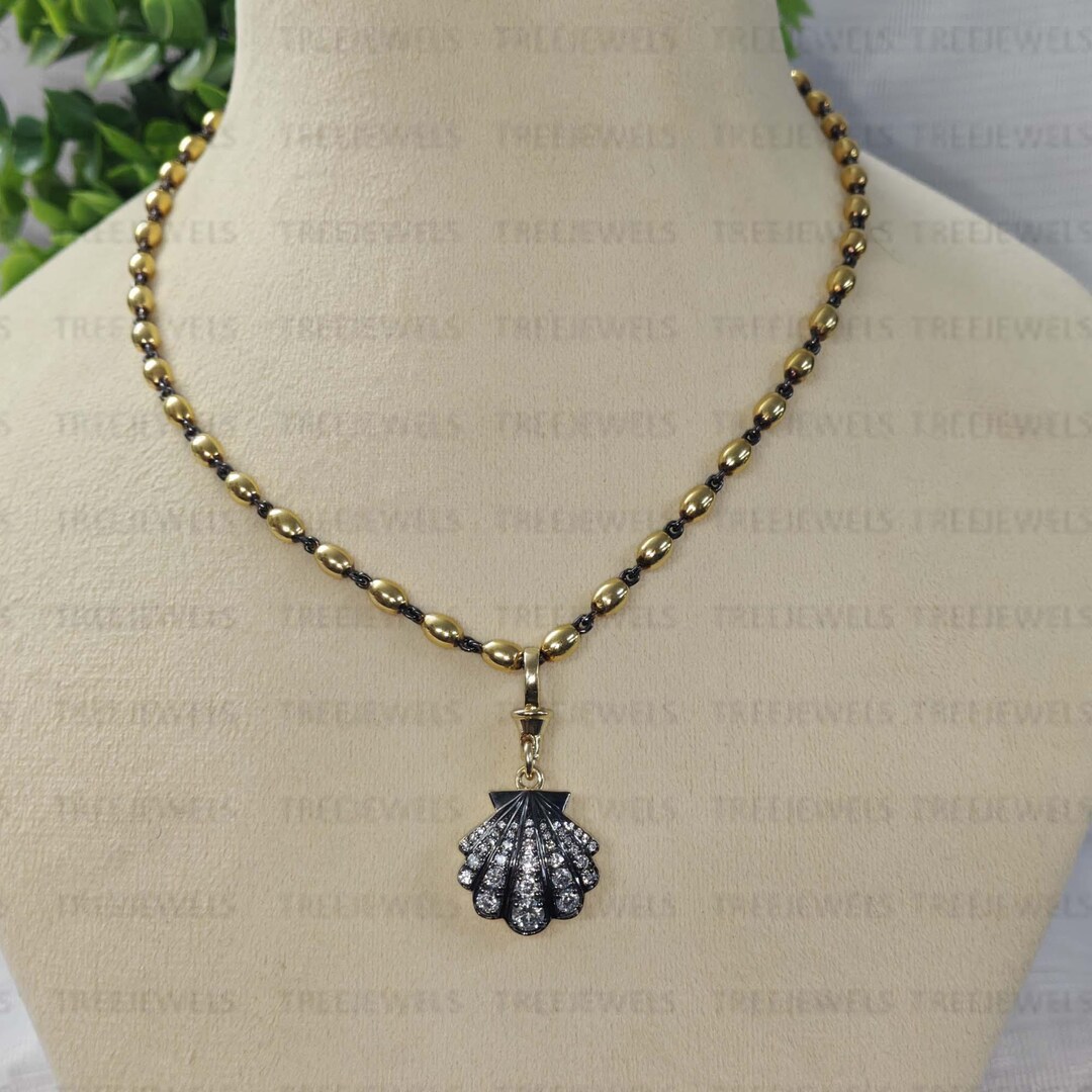 Shell Diamond Ball N Chain Necklace : Beaches Detachable Pendant, 10k ...