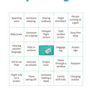 Airport Bingo for Kids Printable | Travel Game for Airplane & Terminal ...
