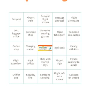Airport Bingo for Kids Printable | Travel Game for Airplane & Terminal ...