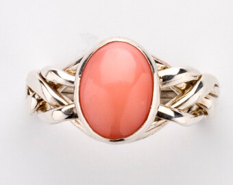 Pink Coral Ring | Etsy