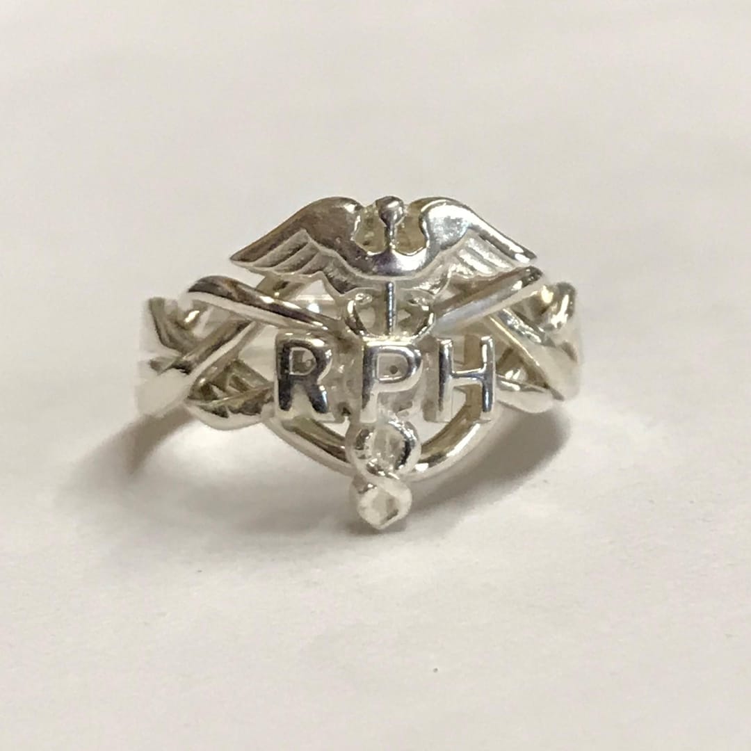 Ladies 4 Band Pharmacist's Caduceus Puzzle Ring 4RPH - Etsy