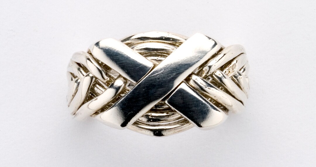 Ladies 8 Band Puzzle Ring in Sterling Silver, Gold or Platinum Style 8N ...