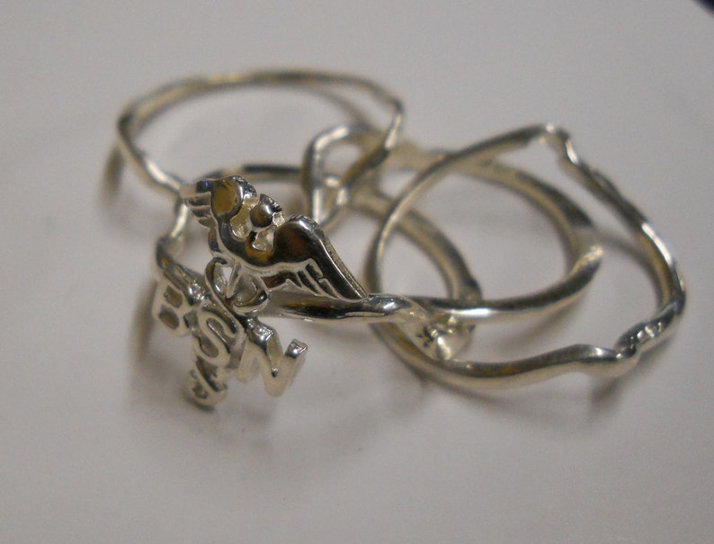Ladies 4 Band BSN Nurse's Caduceus Puzzle Ring 4BSN - Etsy