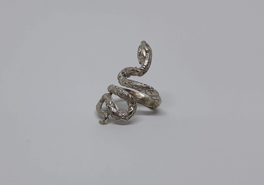 Sterling Silver Viper Snake Ring - Etsy