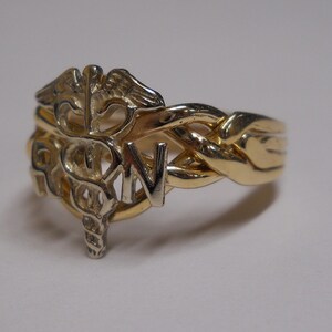 Ladies Four Band Nurse's Caduceus Puzzle Ring 4RN - Etsy