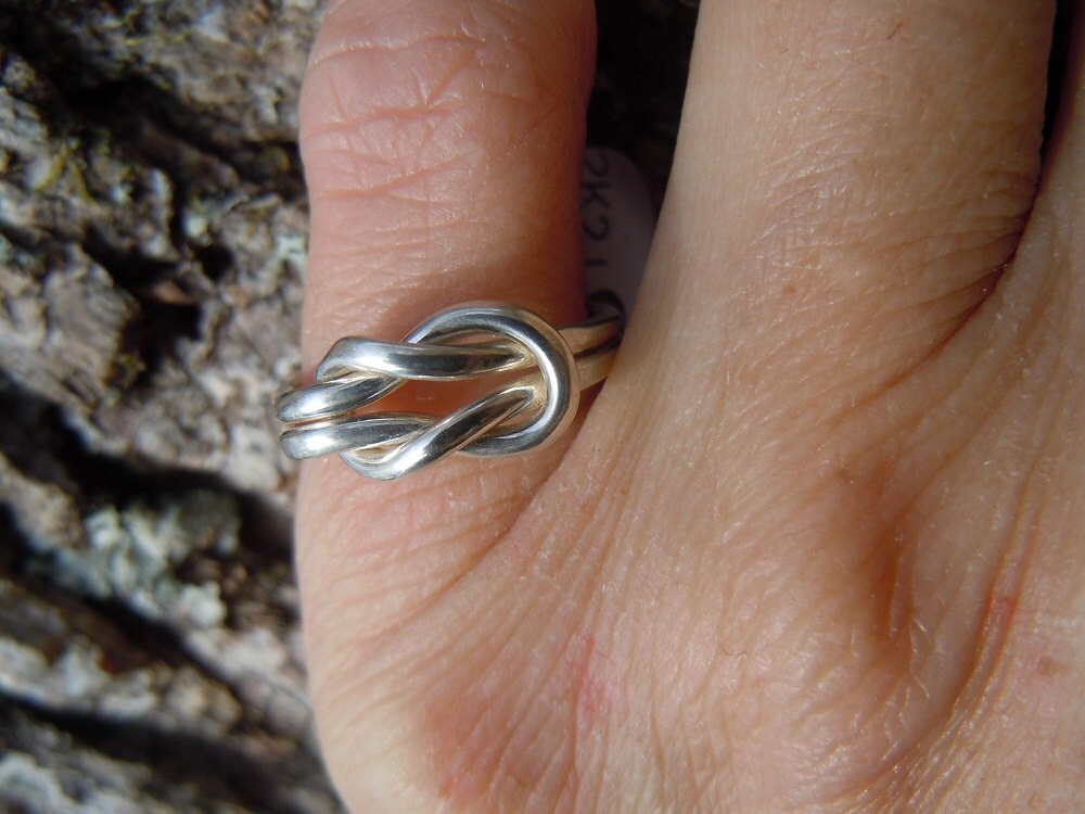Ladies' Knot Ring in Sterling Silver Gold or Platinum - Etsy