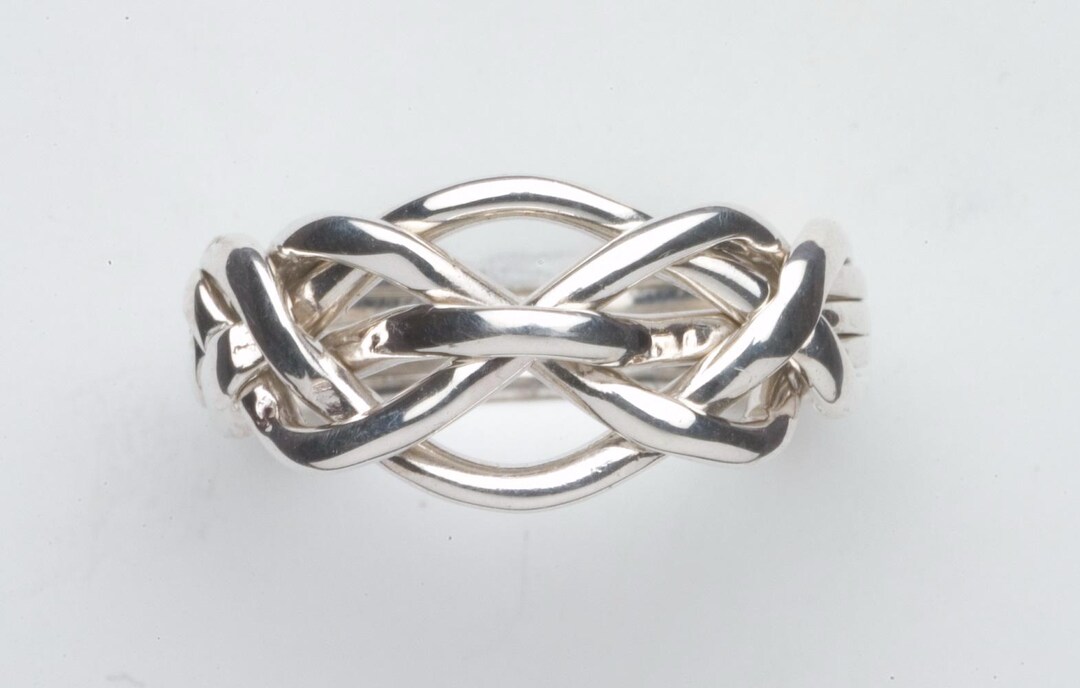 Ladies Five Band Puzzle Ring 5Q in Sterling Silver or Gold - Etsy