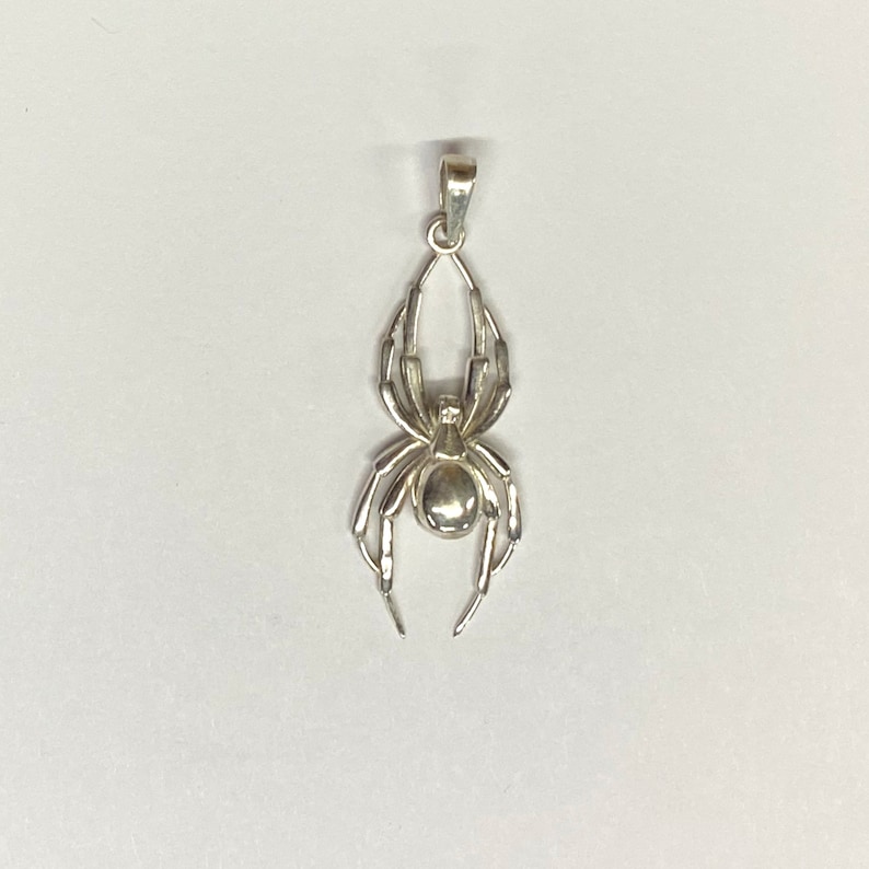 Solid Sterling Silver Spider Pendant - Etsy Australia