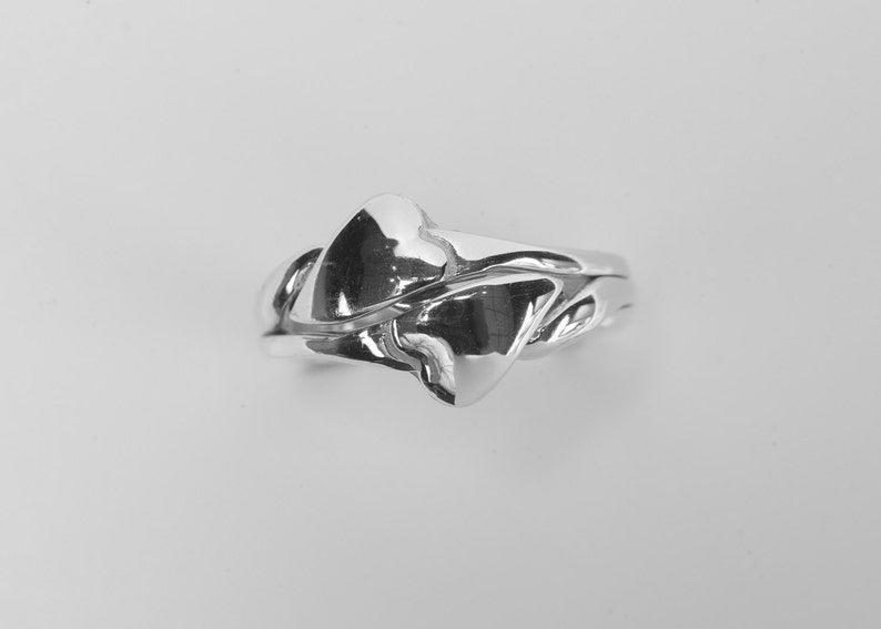 Ladies 3 Band Hearts Puzzle Ring in Gold or Sterling Silver 3HS-L - Etsy