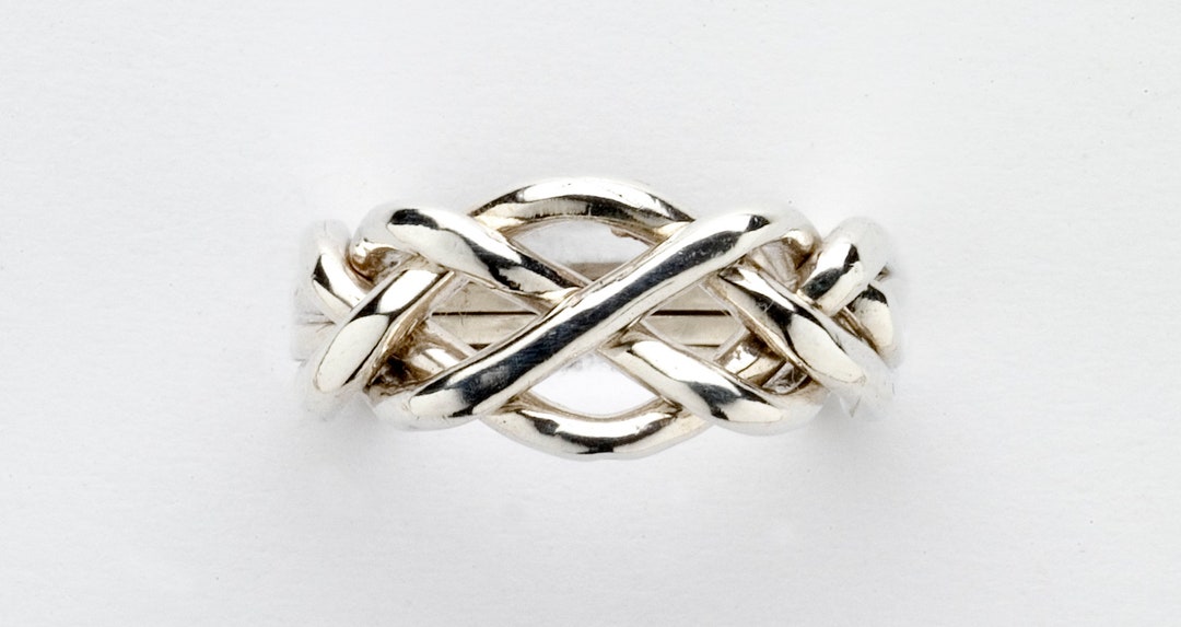 Ladies 4 Band Puzzle Ring in Sterling Silver, Style 4G - Etsy