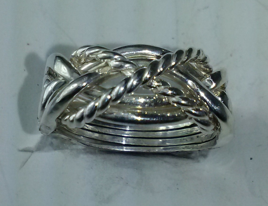Ladies 6TW2X 6 Band Puzzle Ring With Twisted Wire in - Etsy