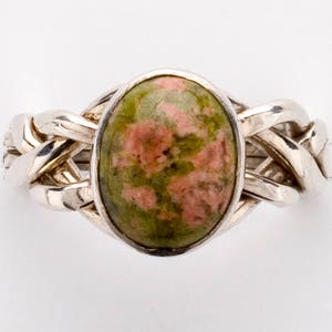 Ladies 4 Band Natural Unakite Puzzle Ring - Etsy