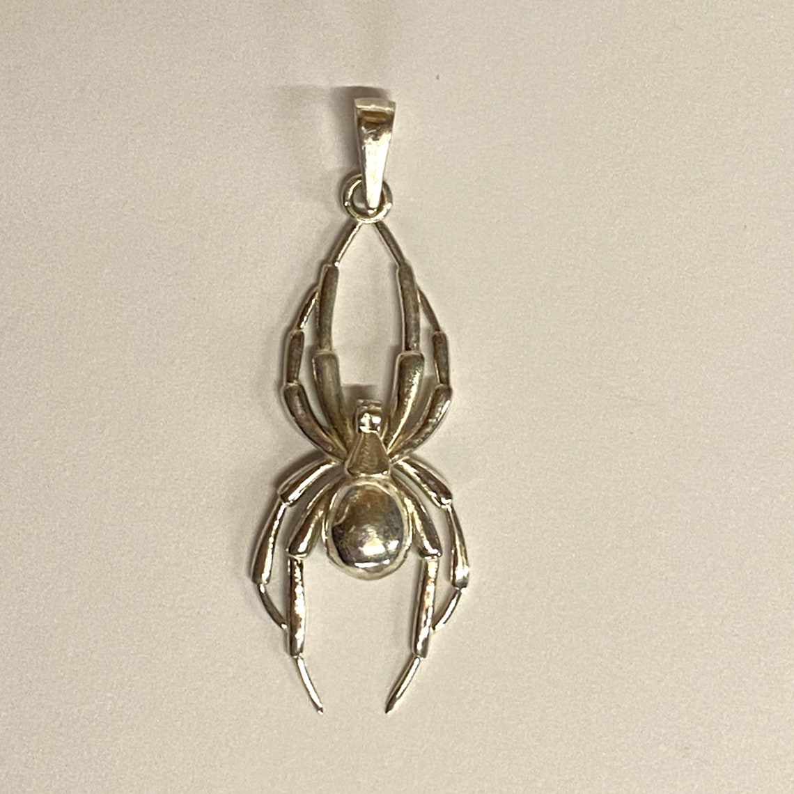 Solid Sterling Silver Spider Pendant - Etsy Australia