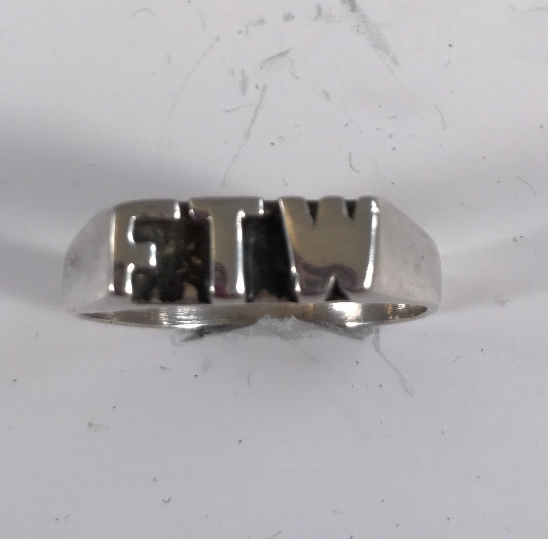 Men's Sterling Silver FTW Ring - Etsy