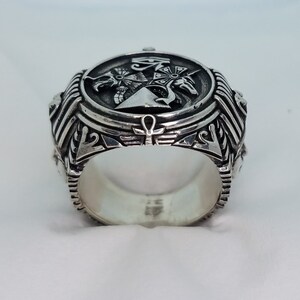 Sterling Pharaoh Anubis Horus Ring - Etsy