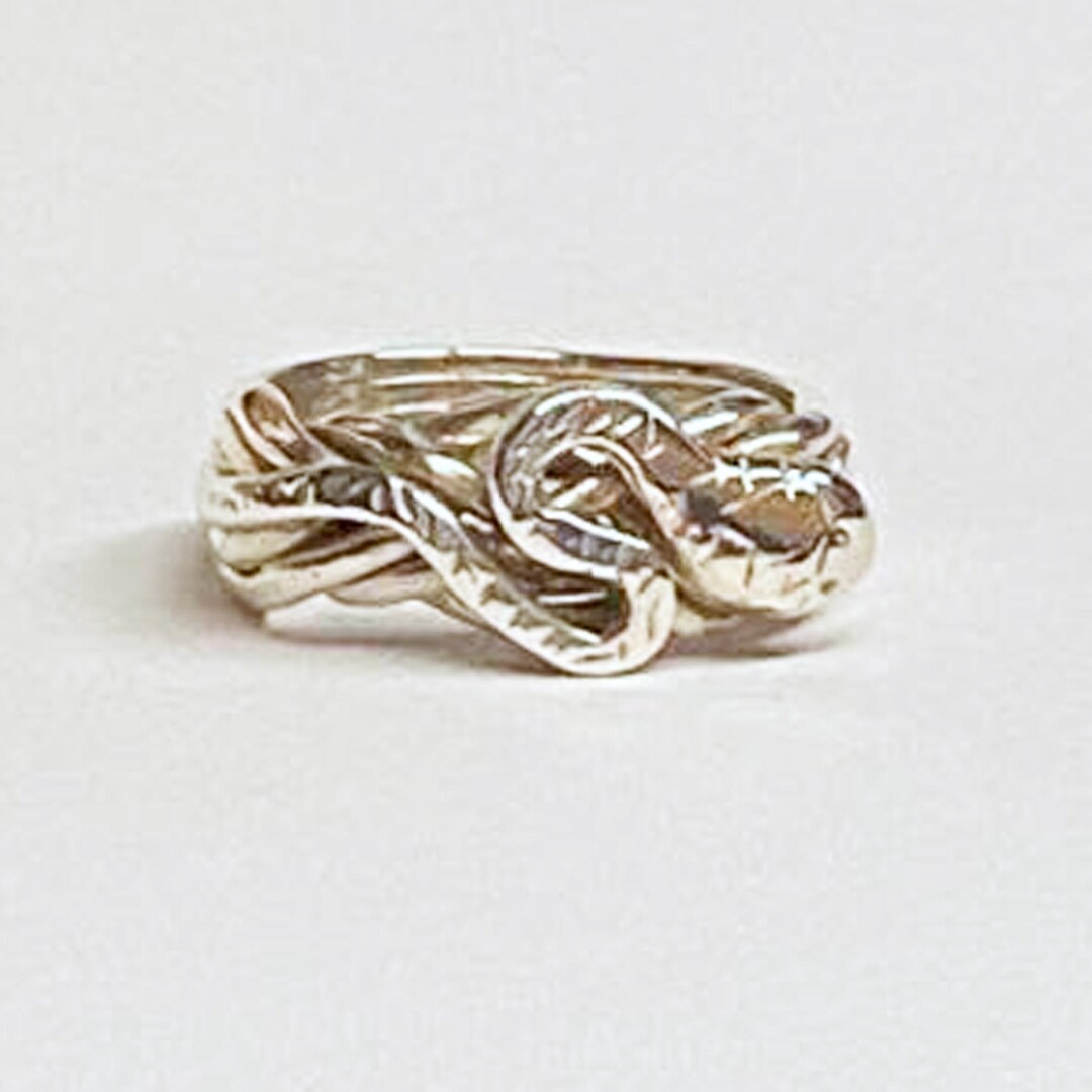 Ladies Gold or Sterling 7 Band Snake Puzzle Ring Style 7S - Etsy