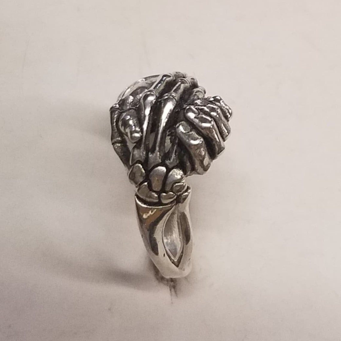 Sterling Shake Hands With the Devil Ring | Etsy
