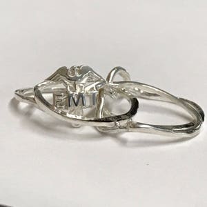 Ladies Four Band Emergency Medical Technician Caduceus Sterling Silver ...