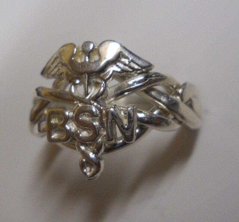 Ladies 4 Band BSN Nurse's Caduceus Puzzle Ring 4BSN - Etsy