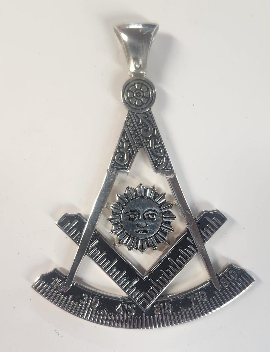 Sterling Silver Past Master Sun Masonic Pendant - Etsy