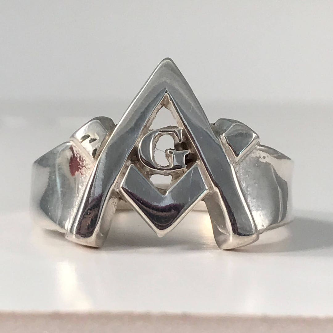 Masonic Signet Ring With Compass and Square With a G in the Middle - Etsy