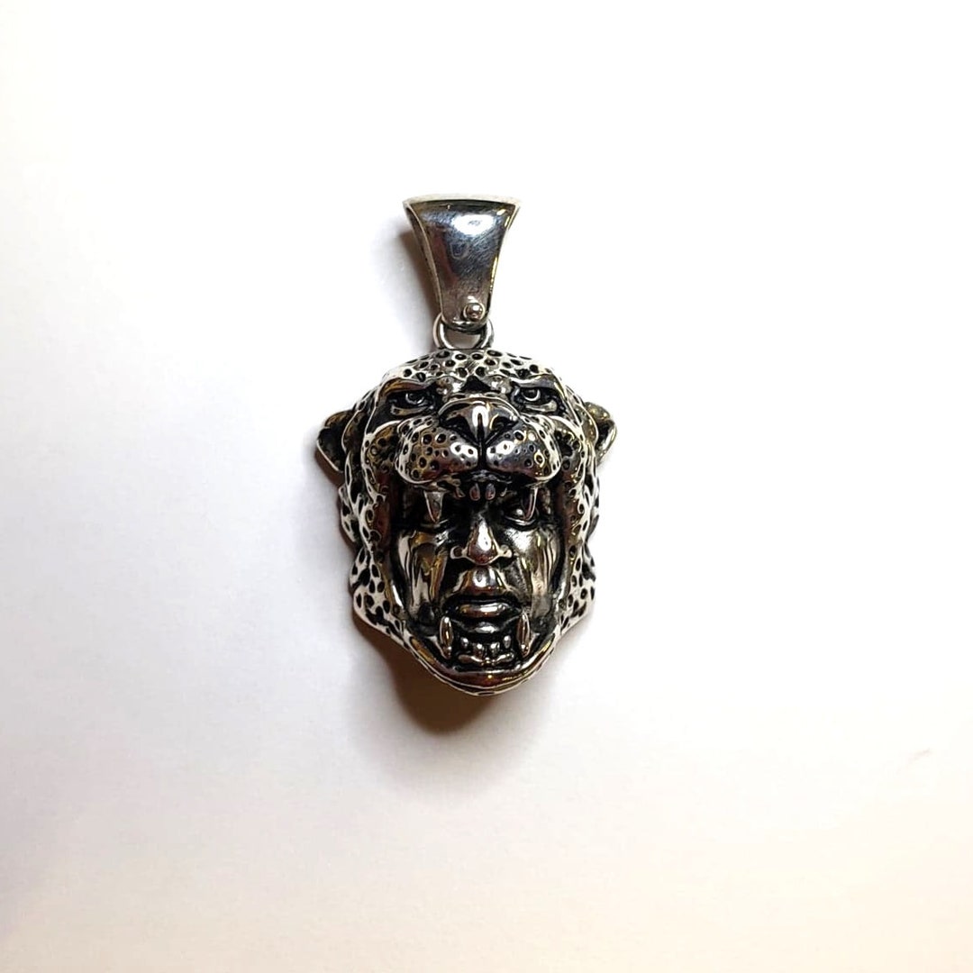 Aztec Jaguar Warrior Pendant in Sterling Silver, Gold or Platinum - Etsy