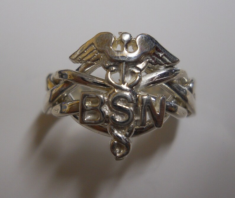 Ladies 4 Band BSN Nurse's Caduceus Puzzle Ring 4BSN - Etsy