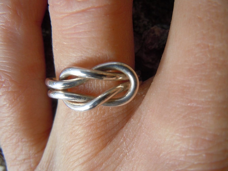Ladies' Knot Ring in Sterling Silver Gold or Platinum - Etsy