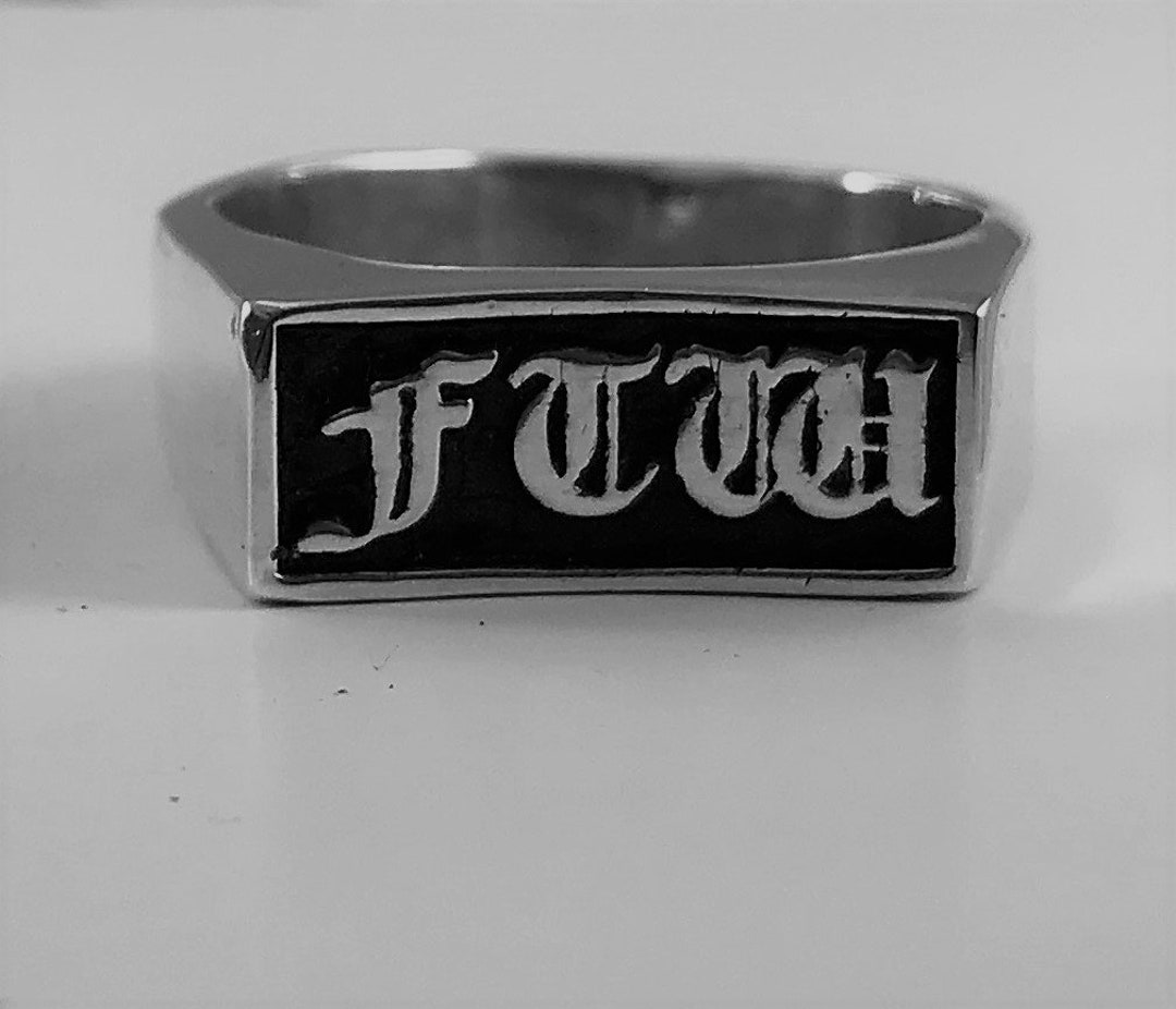 Men's Sterling Silver or Gold FTW Ring - Etsy