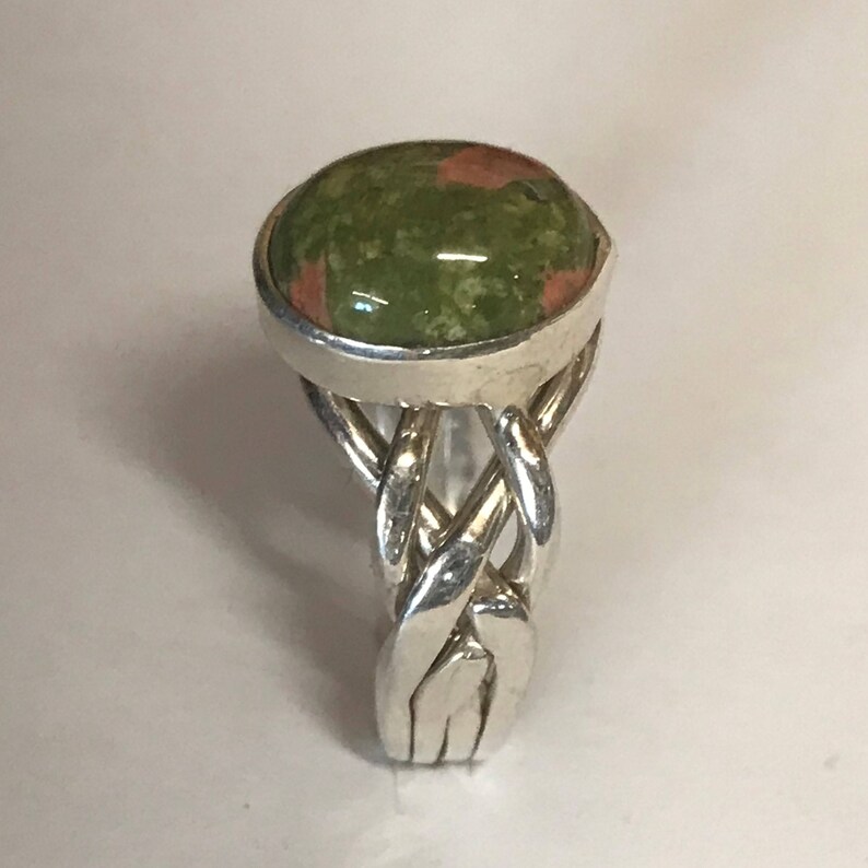 Ladies 4 Band Natural Unakite Puzzle Ring | Etsy