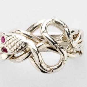 Ladies' 5 Band Snake Puzzle Ring With Ruby Eyes - Etsy