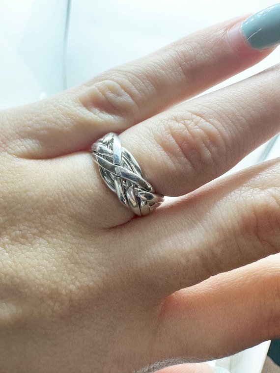 6 Band Puzzle Ring in Sterling Silver Gold or Platinum Style 6WA Ladies Etsy