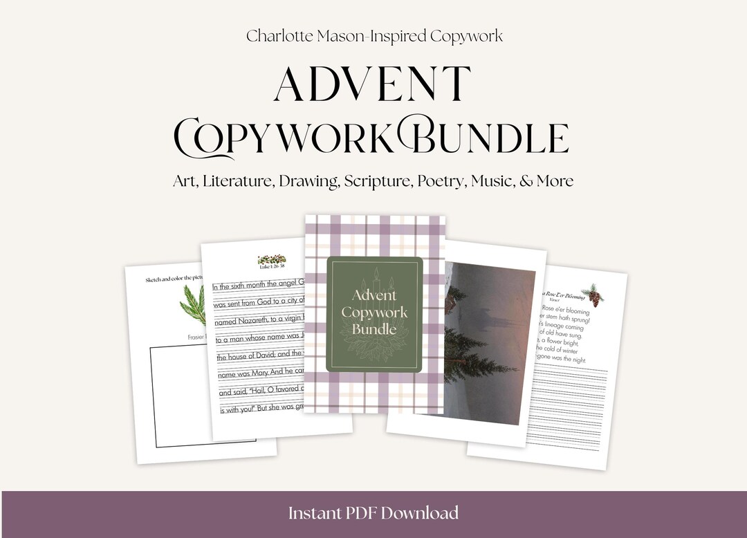 Advent Copywork Guide | Curriculum for the Advent Season | Homeschool ...