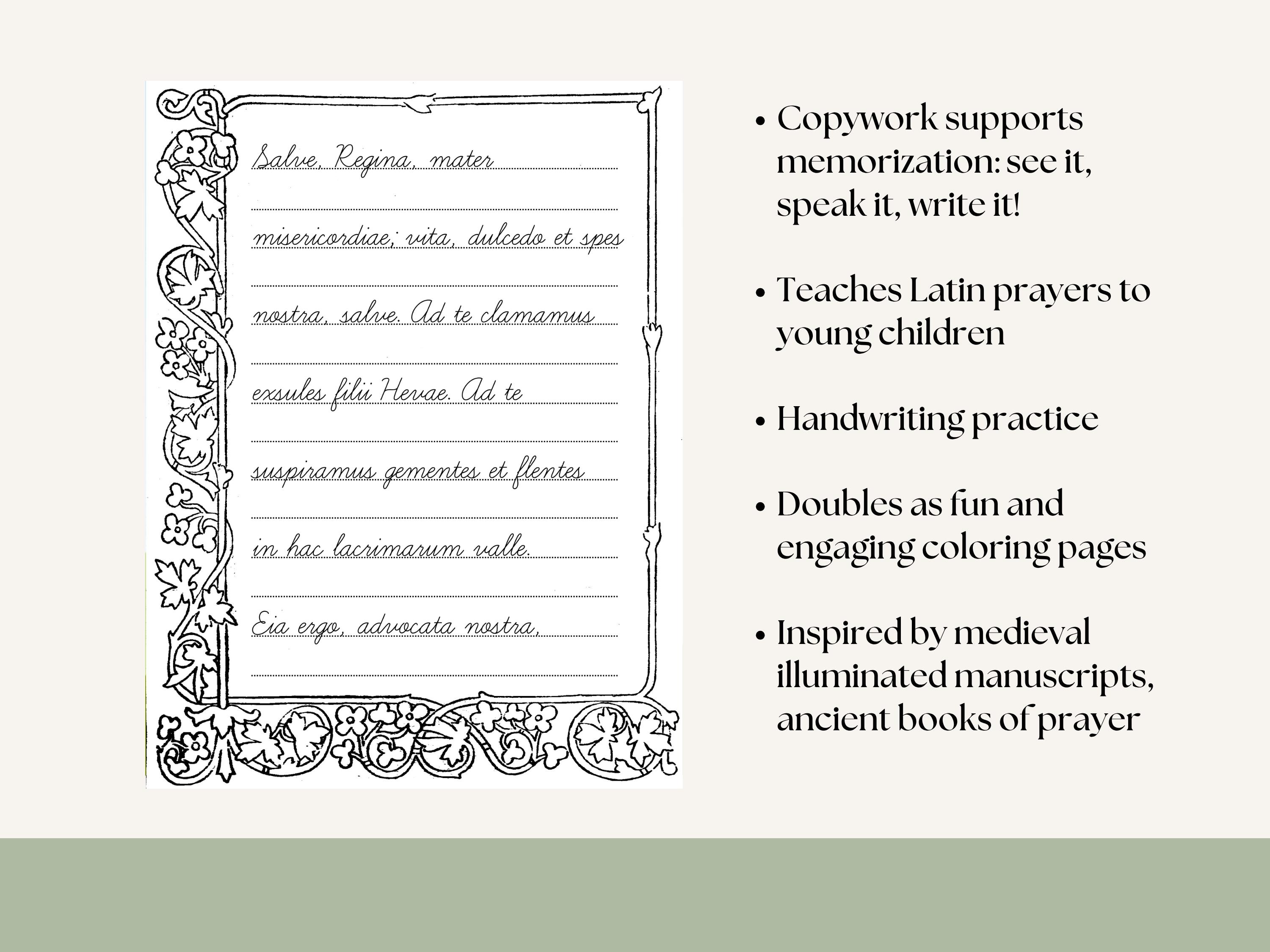 Catholic Latin Prayers Copywork | Catholic Homeschool Coloring Pages ...