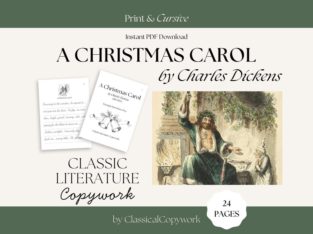 Christmas Copywork: A Christmas Carol by Charles Dickens | Handwriting ...