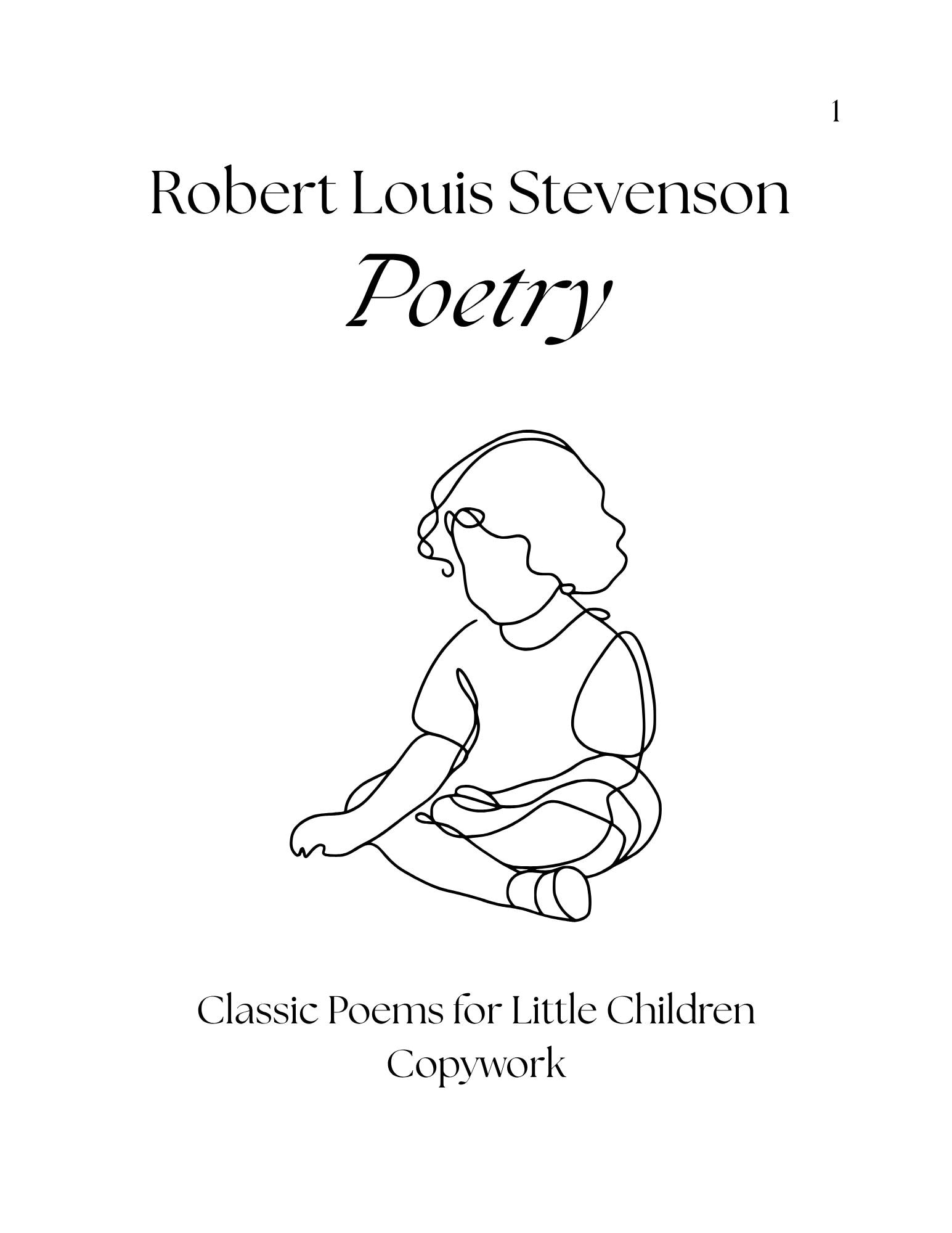 Poetry Copywork for Children | Robert Louis Stevenson | Kids Penmanship ...