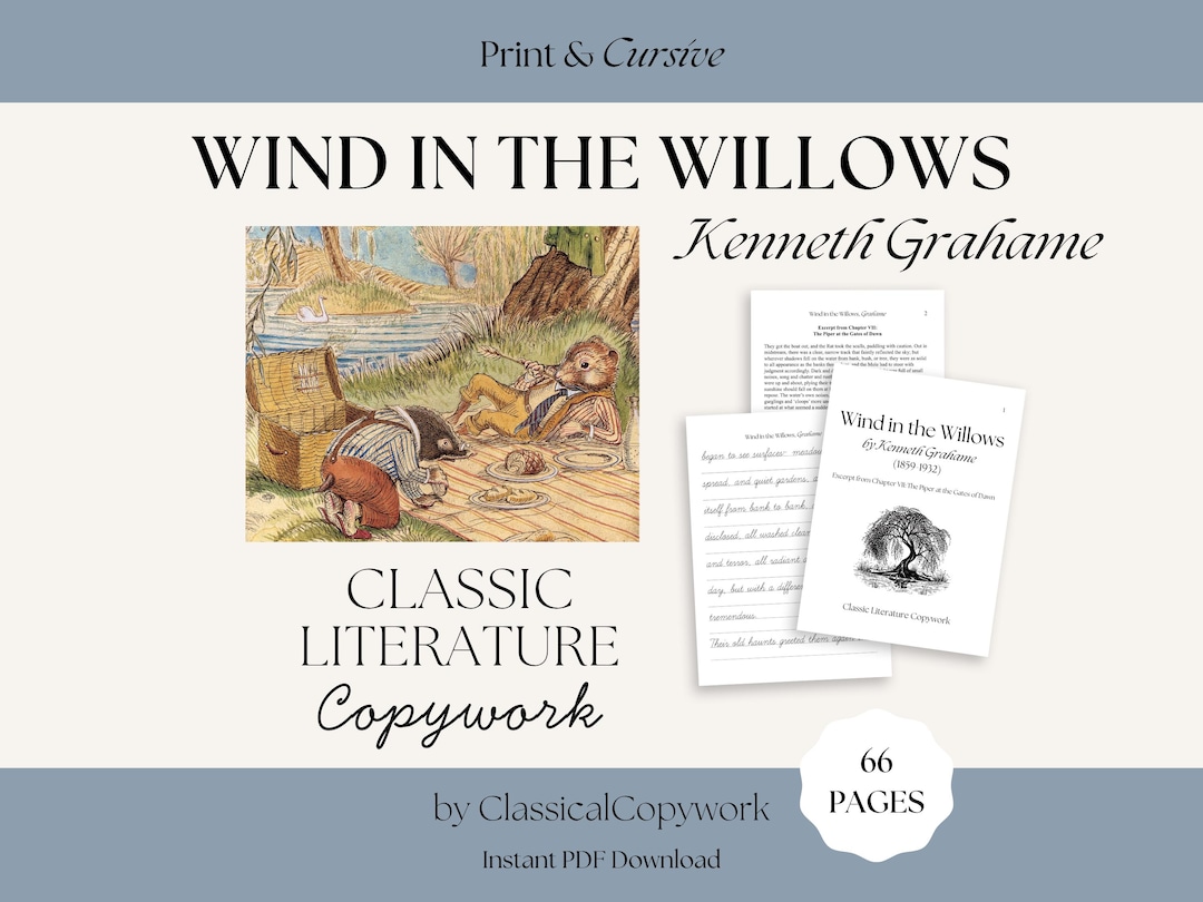 Wind in the Willows Copywork | Classic Literature for Children | Cursive Practice for Elementary ...